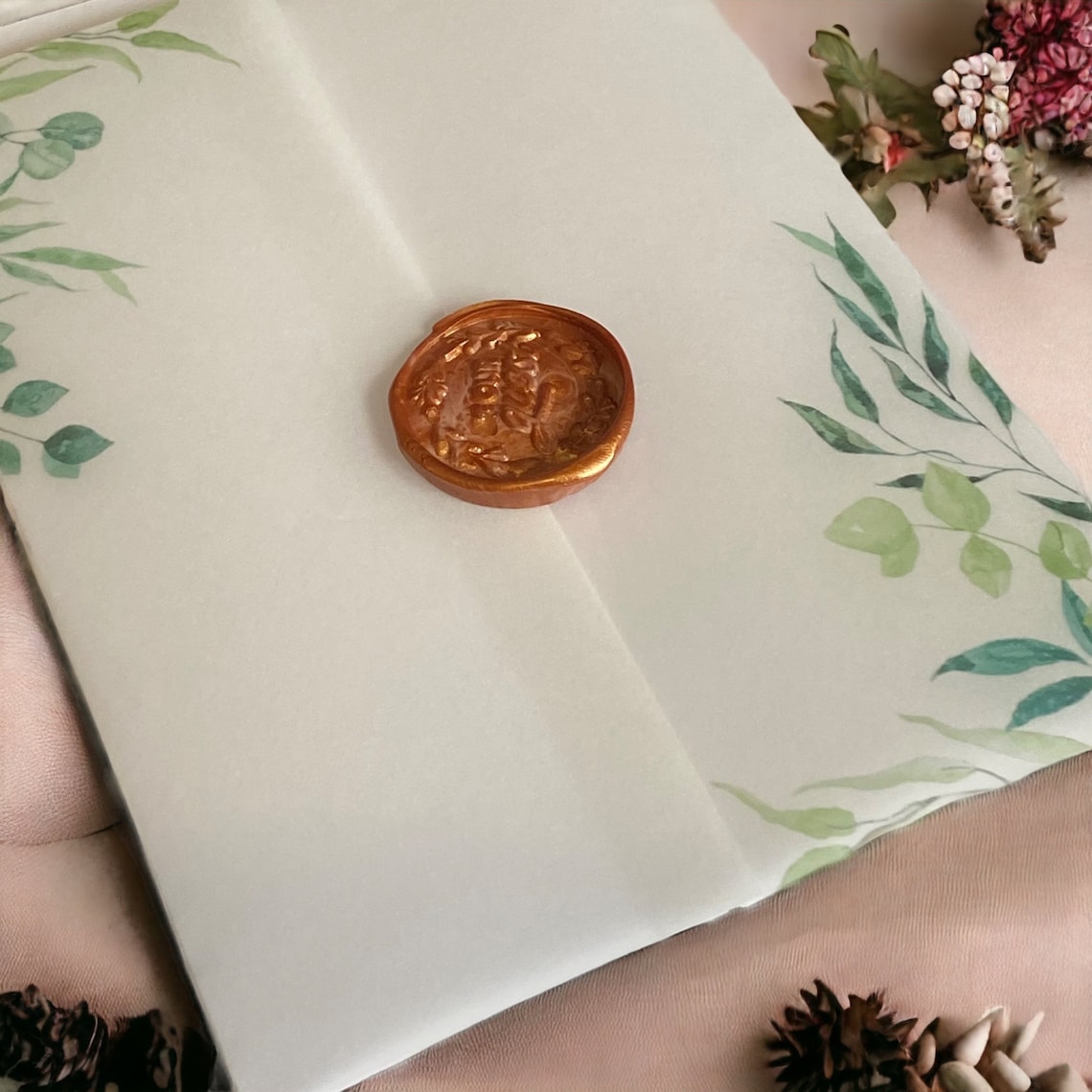Vellum Jacket Wedding Invitations 5x7,greenery Printed Vellum Wedding ...
