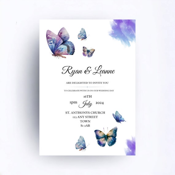 Invitaciones De Boda En Forma De Mariposa