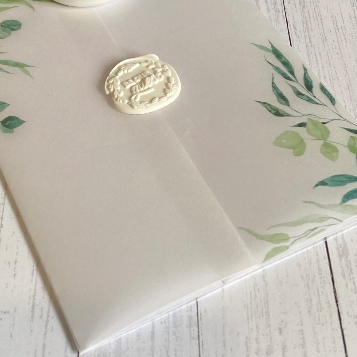 Vellum Jacket Wedding Invitations 5x7,greenery Printed Vellum Wedding ...