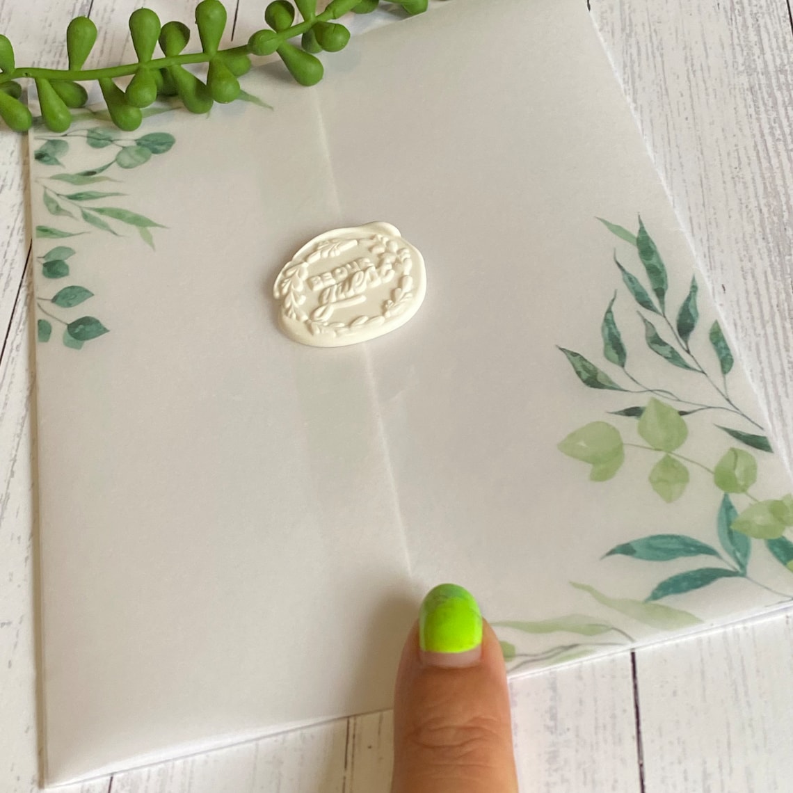 Vellum Jacket Wedding Invitations 5x7,greenery Printed Vellum Wedding ...