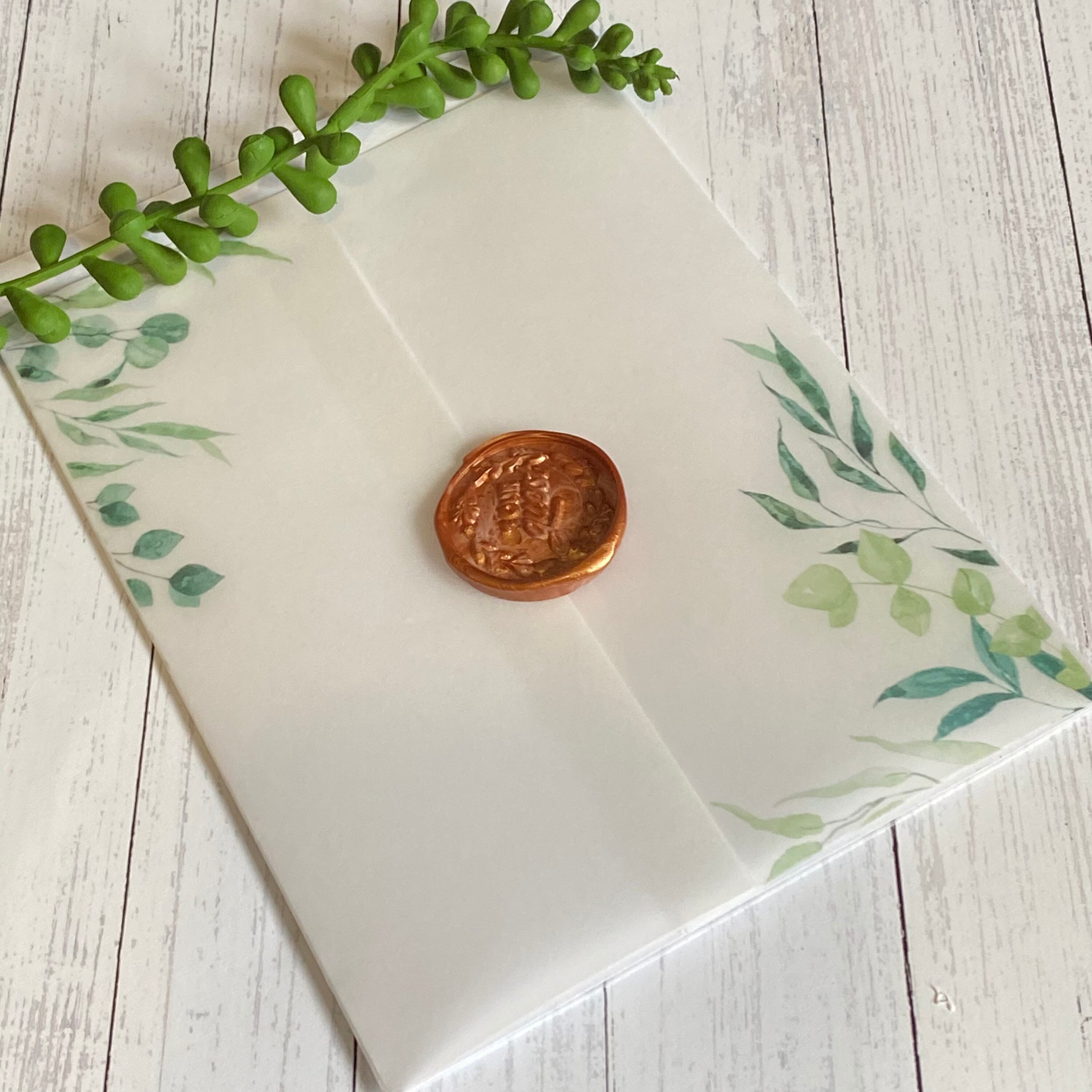 Vellum Jacket Wedding Invitations 5x7,greenery Printed Vellum Wedding ...