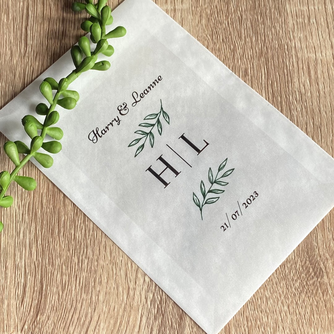 Personalized Confetti Glassine Packets, Glassine Wedding Favor Tray ...
