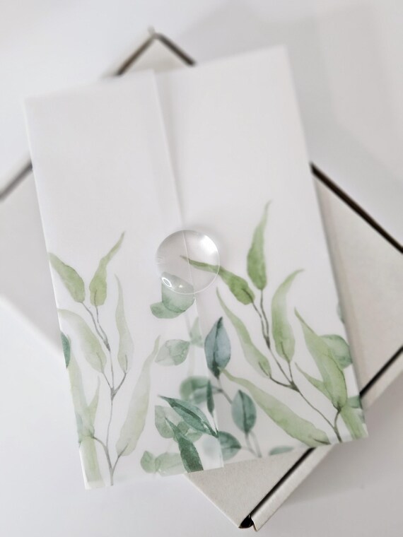 Vellum Invitation Covers Geometric Floral Wedding Invitation With