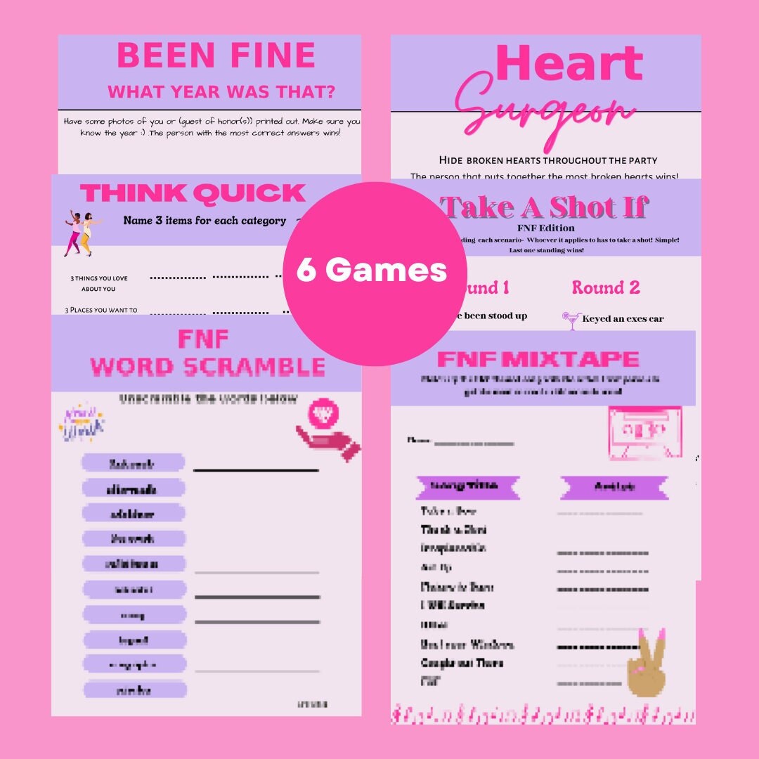 Printable Divorce Games Breakup Party Games Bundle Ladies Night Games ...