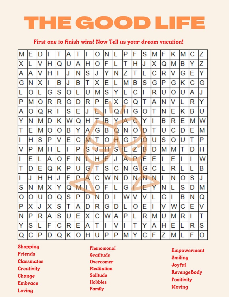 Self Care Package Printable Word Search Break up Party Bundle - Etsy