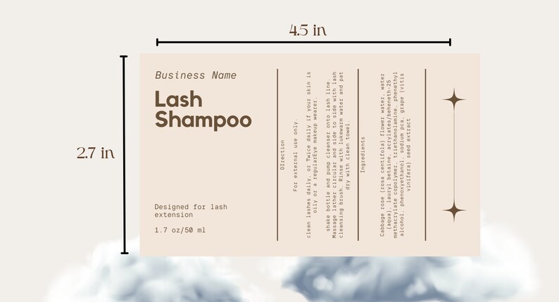 Printable Lash Shampoo Sticker Label Template - Editable PDF for DIY ...