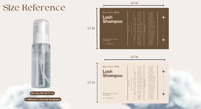 Printable Lash Shampoo Sticker Label Template - Editable PDF for DIY ...