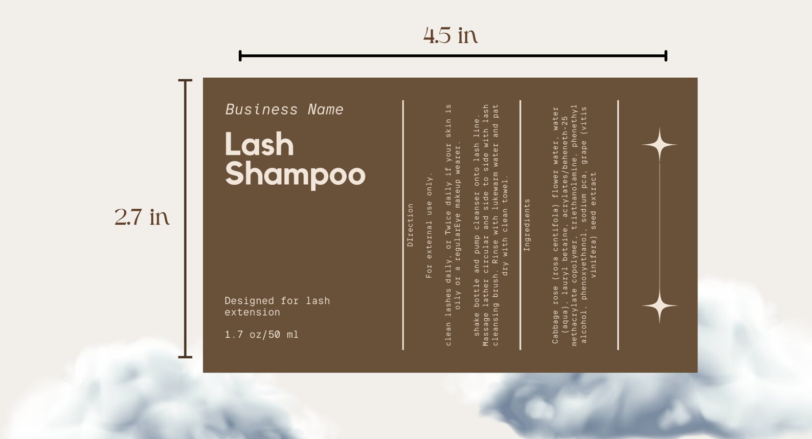 Printable Lash Shampoo Sticker Label Template - Editable PDF for DIY ...