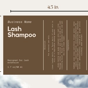 Printable Lash Shampoo Sticker Label Template - Editable PDF for DIY ...