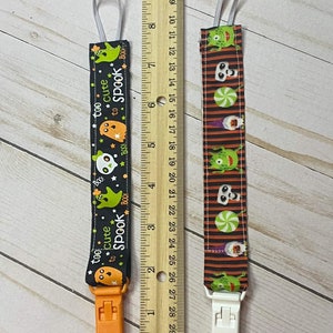 Halloween Pacifier Clip / Baby Shower Gift / Fabric Pacifier Clip ...