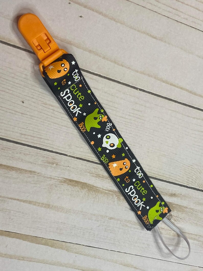 Halloween Pacifier Clip / Baby Shower Gift / Fabric Pacifier Clip ...