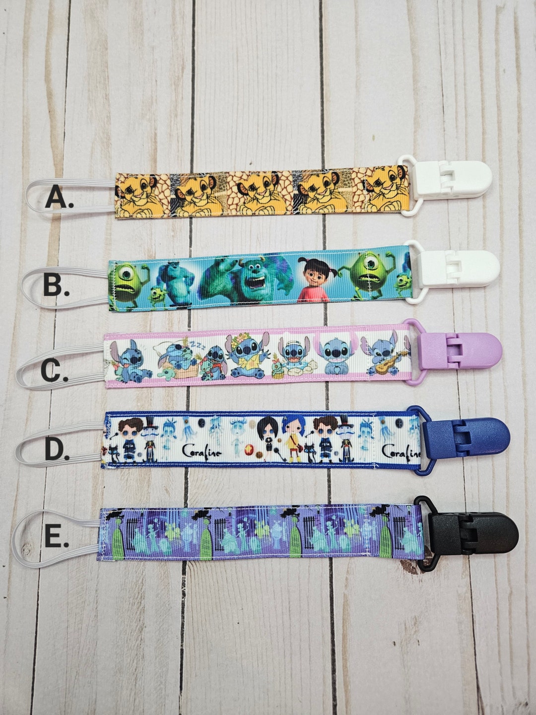 Cartoon Ribbon Pacifier Clip, Handmade Baby Shower Gift - Etsy