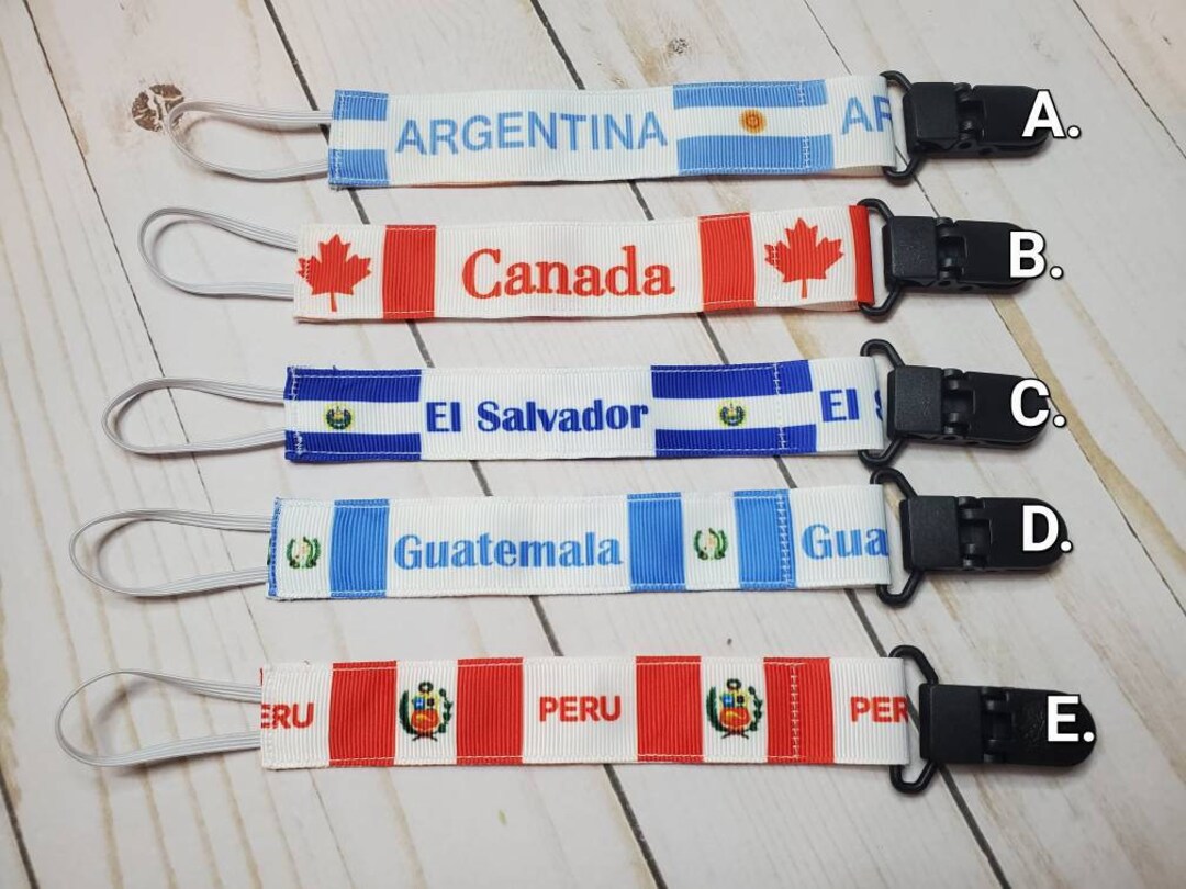 Pacifier Clips / Countries - Etsy