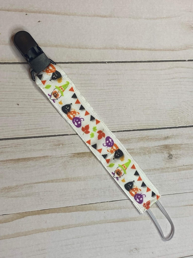Halloween Pacifier Clip / Baby Shower Gift / Fabric Pacifier Clip ...