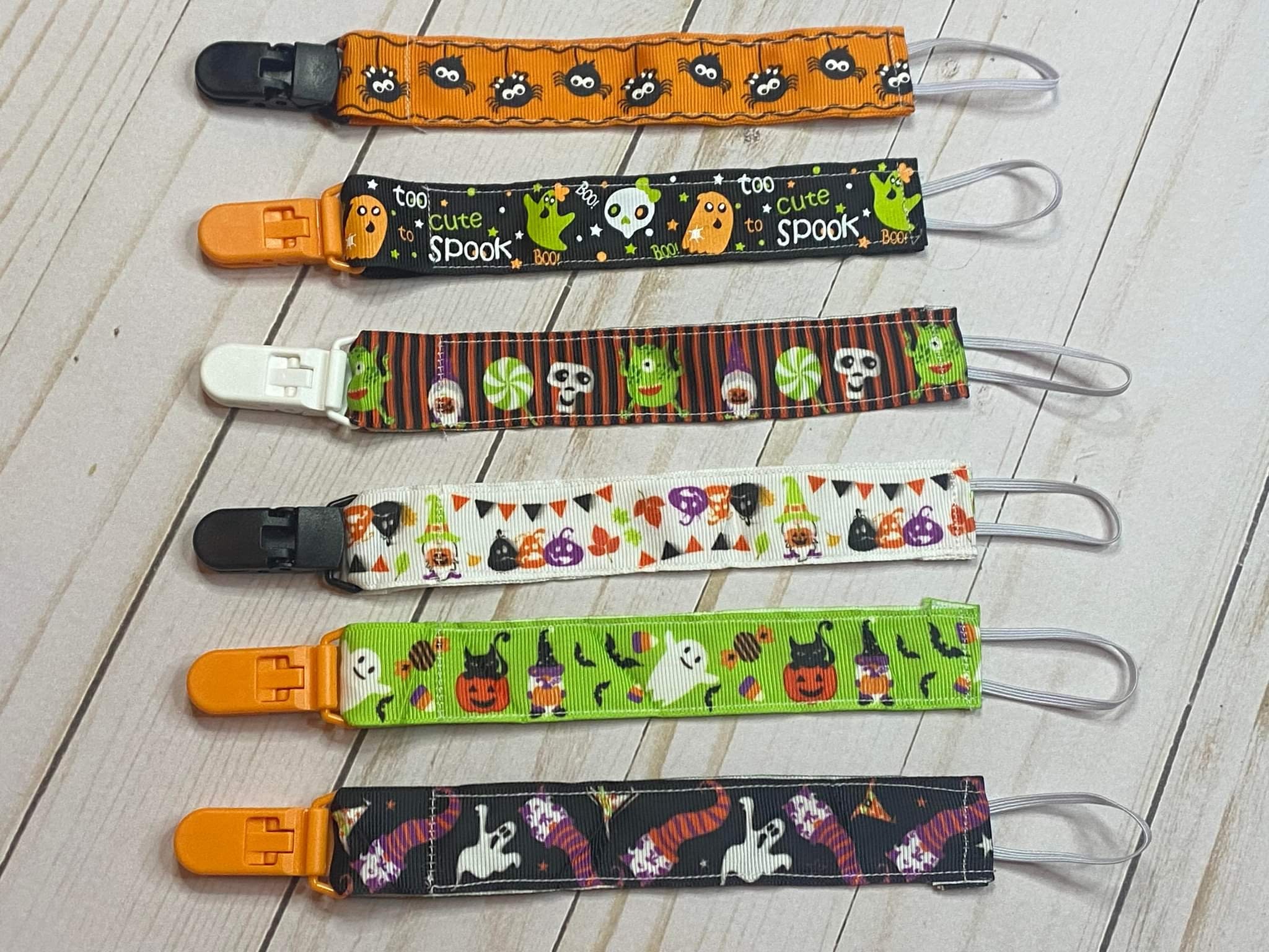 Halloween Pacifier Clip / Baby Shower Gift / Fabric Pacifier Clip ...