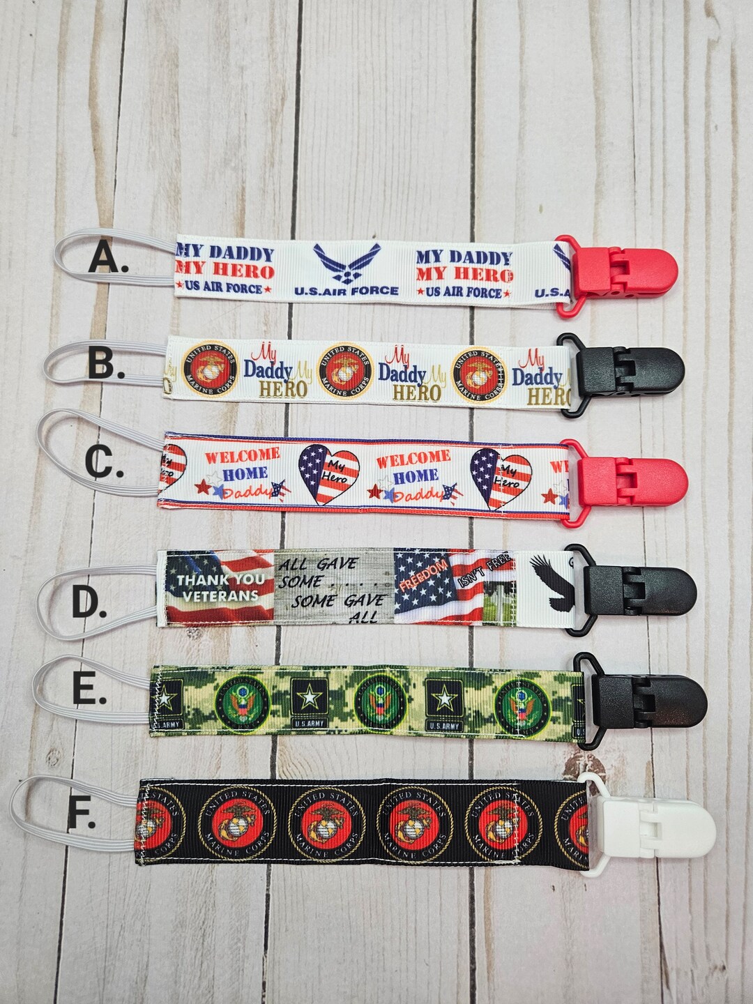 Military Pacifier Clip / Baby Shower Gift / Fabric Pacifier Clip ...