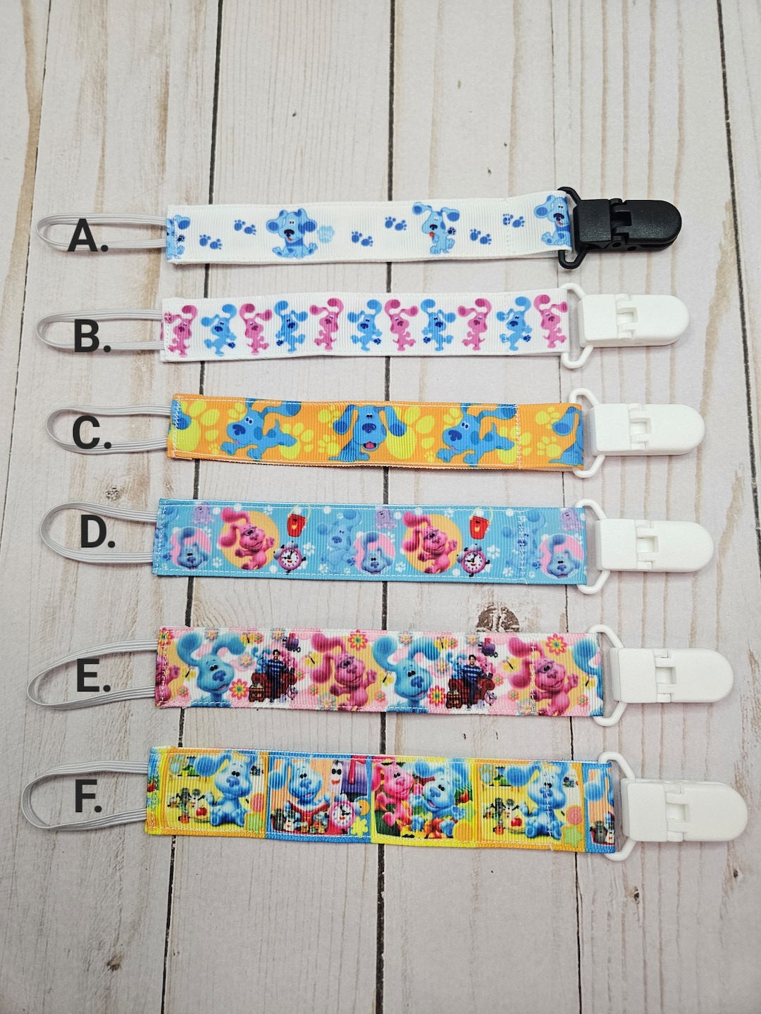 Kids Cartoon Blue Dog Pacifier Clip / Baby Shower Gift / Fabric ...