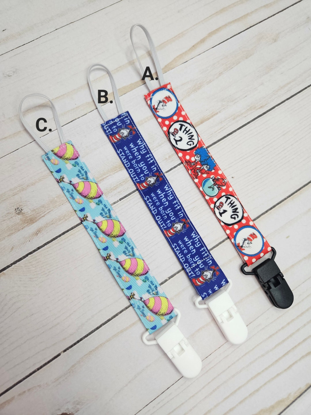 Kids Cartoon Book Pacifier Clip / Baby Shower Gift / Fabric Pacifier ...
