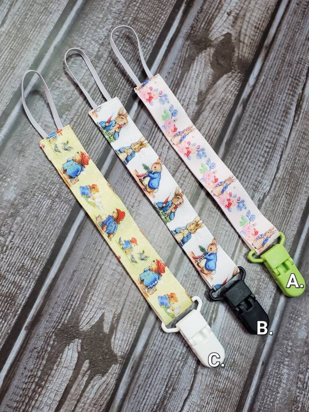 Pacifier Clips / Peter Rabbit / Paddington Bear - Etsy