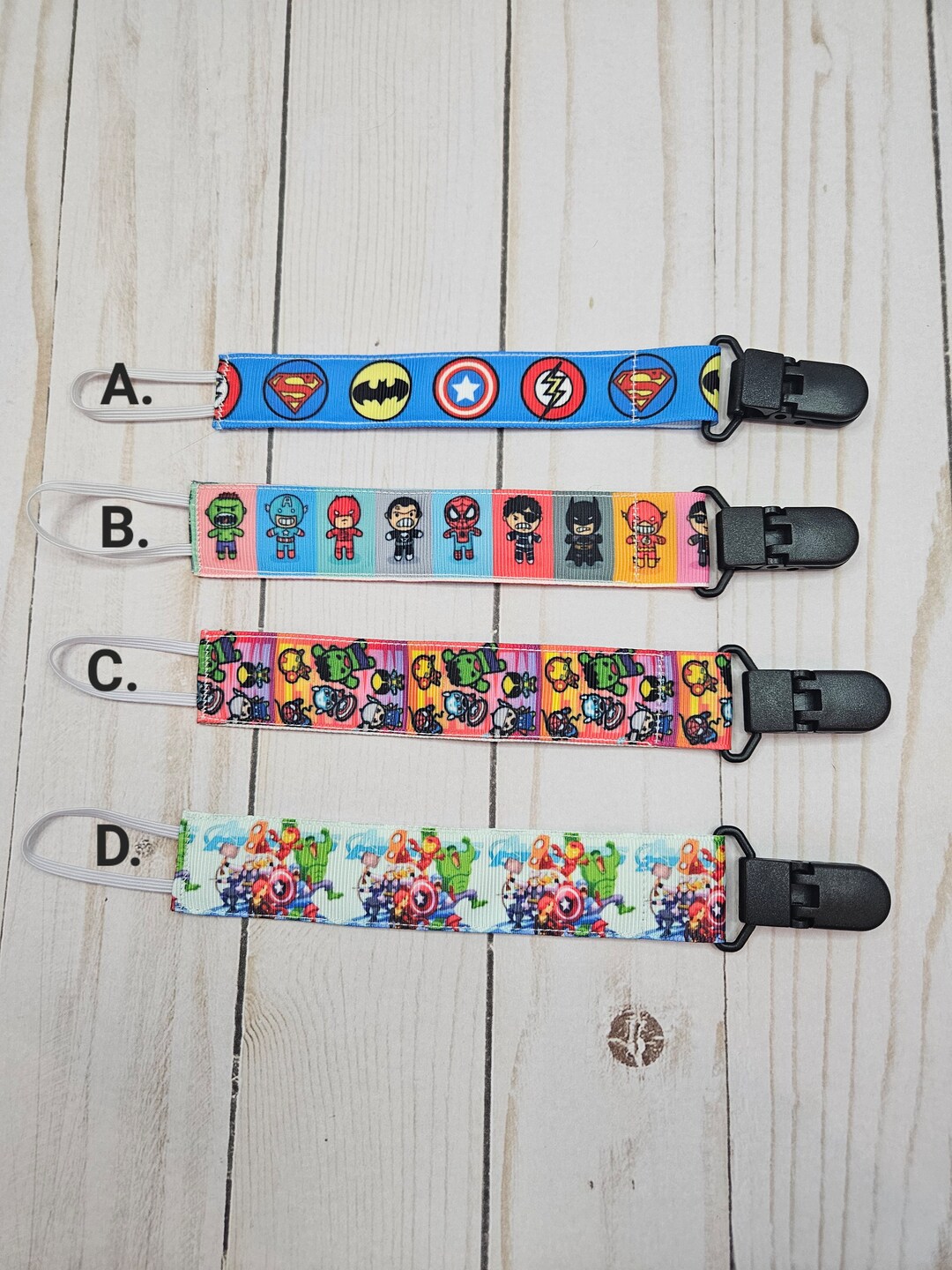 Superhero Pacifier Clip / Baby Shower Gift / Fabric Pacifier Clip ...