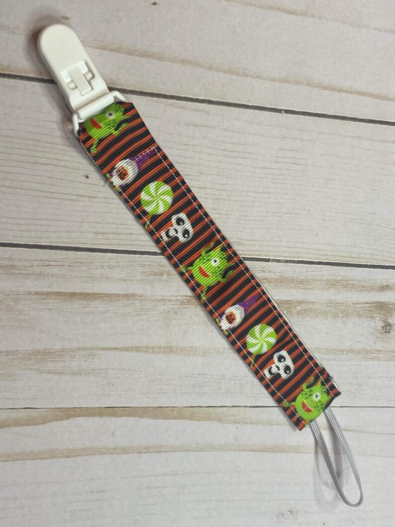 Halloween Pacifier Clip / Baby Shower Gift / Fabric Pacifier Clip ...