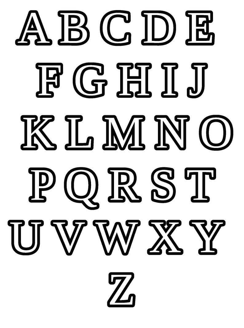 Outlined Fonts Letters and Numbers SVG-PNG (4 PACK) - Etsy