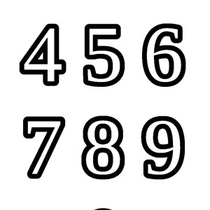 Outlined Fonts Letters and Numbers SVG-PNG (4 PACK) - Etsy