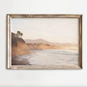 Santa Barbara Painting Print Sunrise Palm Trees Fine Art California ...