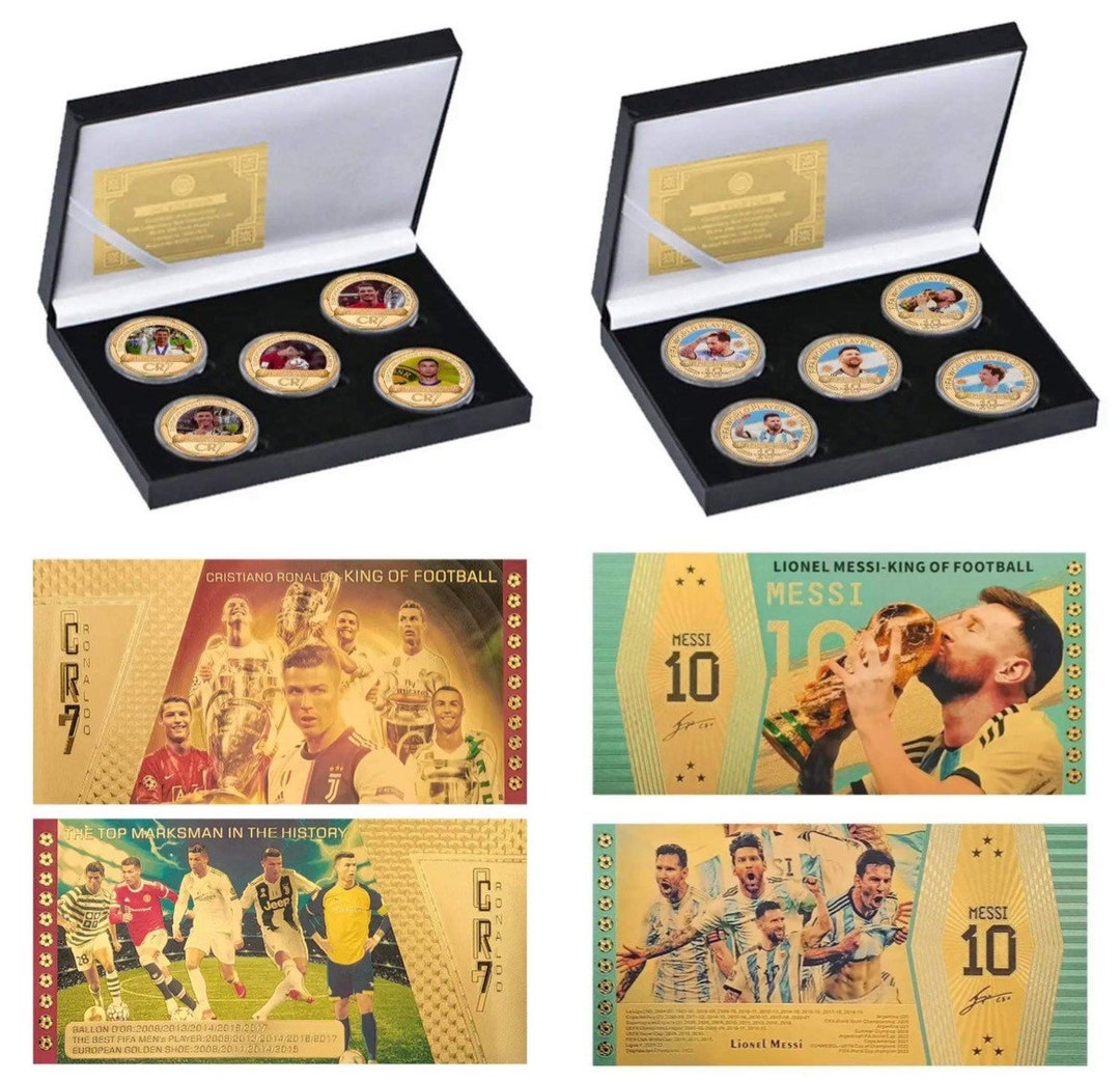 Football Cristiano Ronaldo & Lionel Messi Note / X5 Gold - Etsy Canada