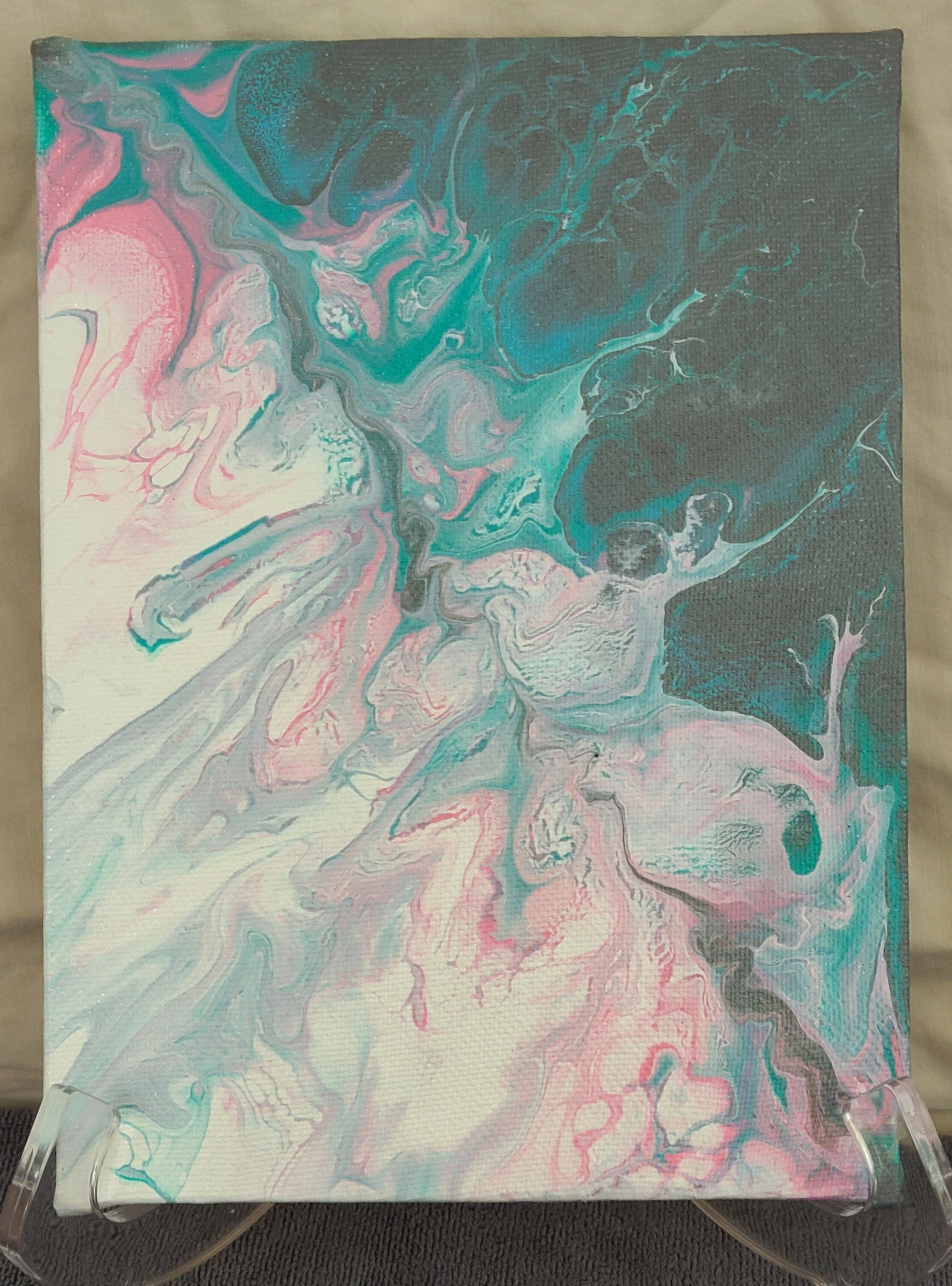 6X8 Original Abstract Art Acrylic Paint Pour on Canvas - Etsy