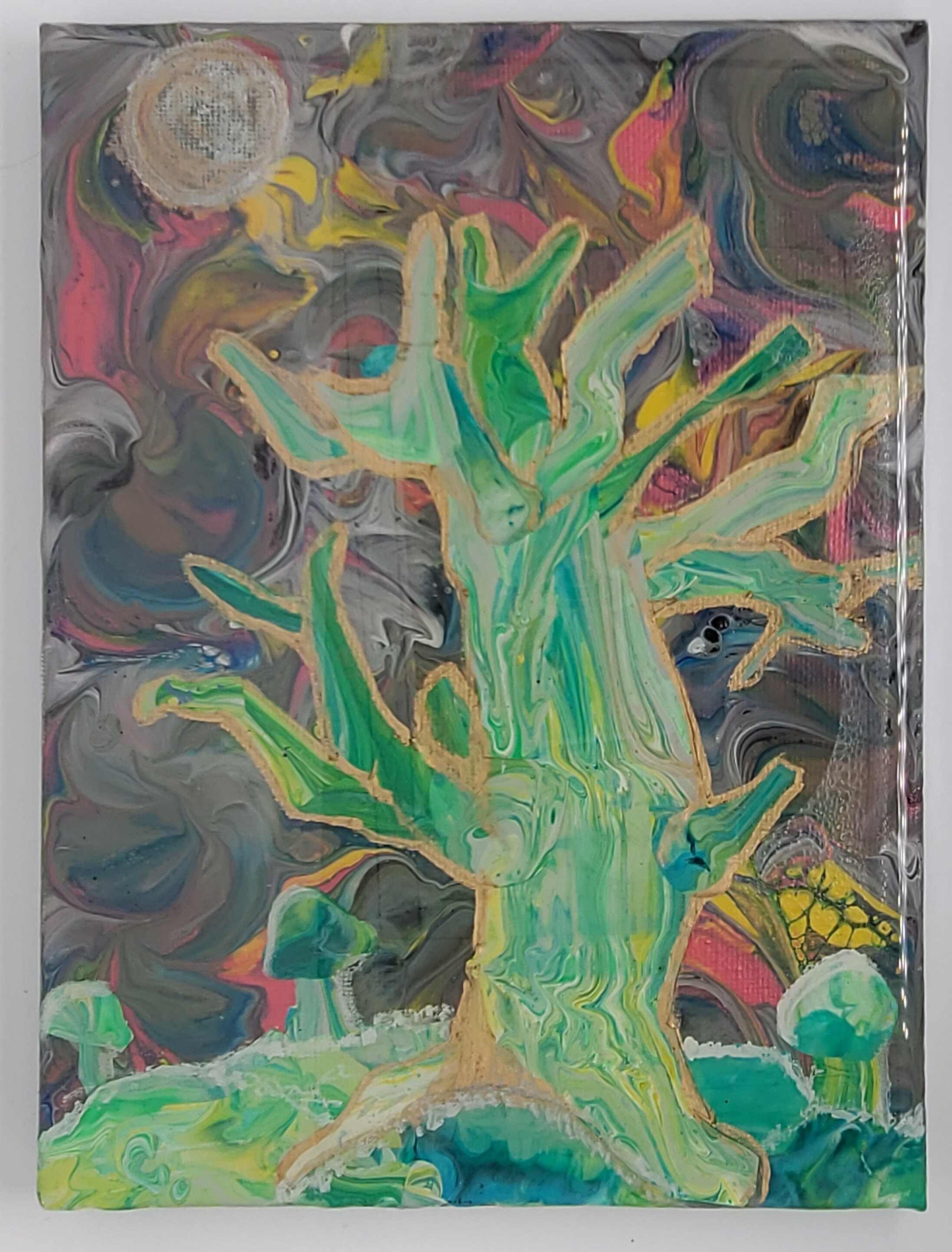 6x8 Mini Tree of Spring Original Acrylic Canvas, Sealed With Epoxy ...