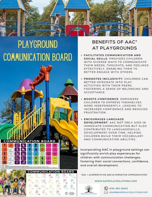 Double-sided, Commercial Grade AAC Communication Board for Playgrounds ...