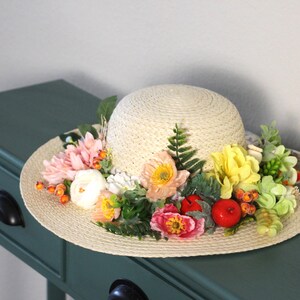 Handcrafted Floral Hat: All-seasons Faux Flower Decor - Etsy