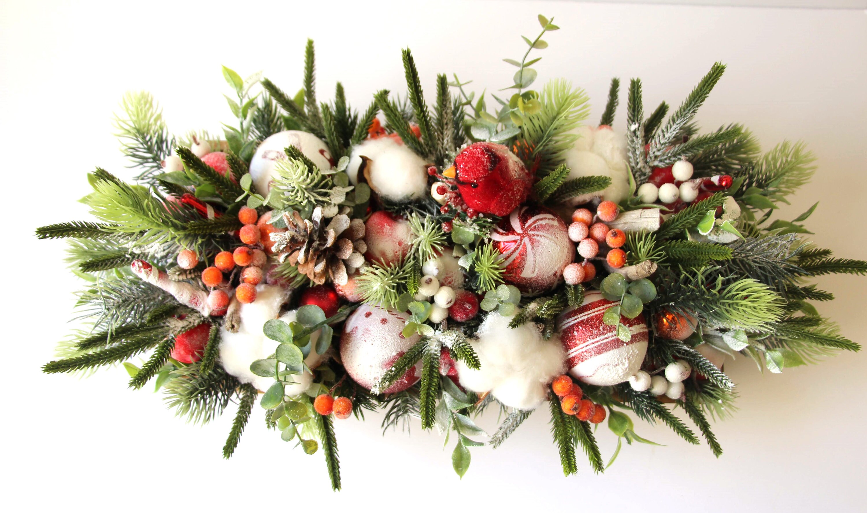 Holiday Family Christmas Winter Pine Berries and Balls - Etsy Canada