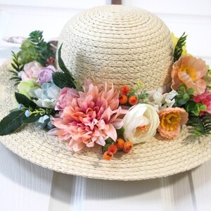 Handcrafted Floral Hat: All-seasons Faux Flower Decor - Etsy