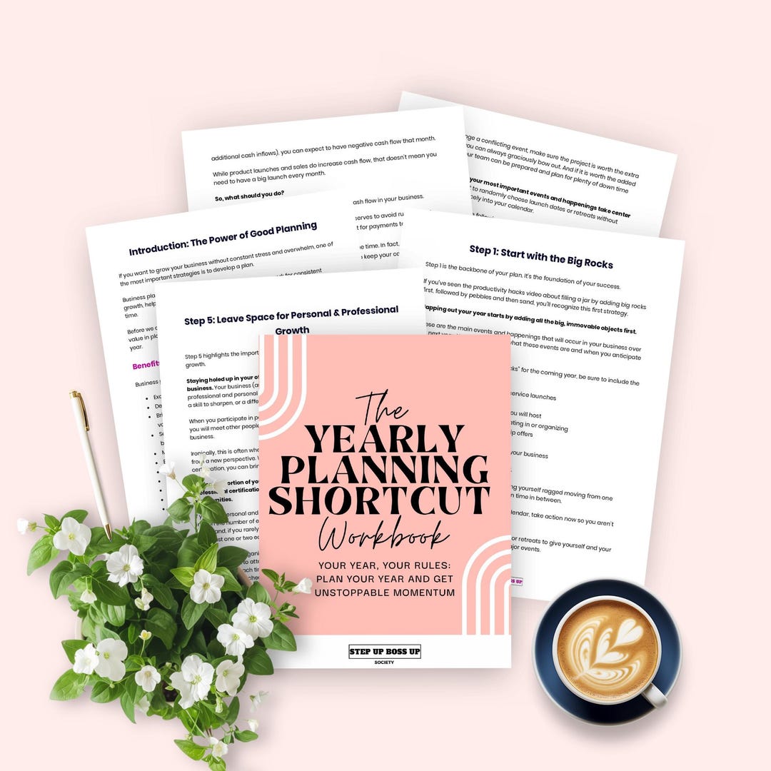 Yearly Planning Shortcut Workbook | 12-month Business & Life Planner ...