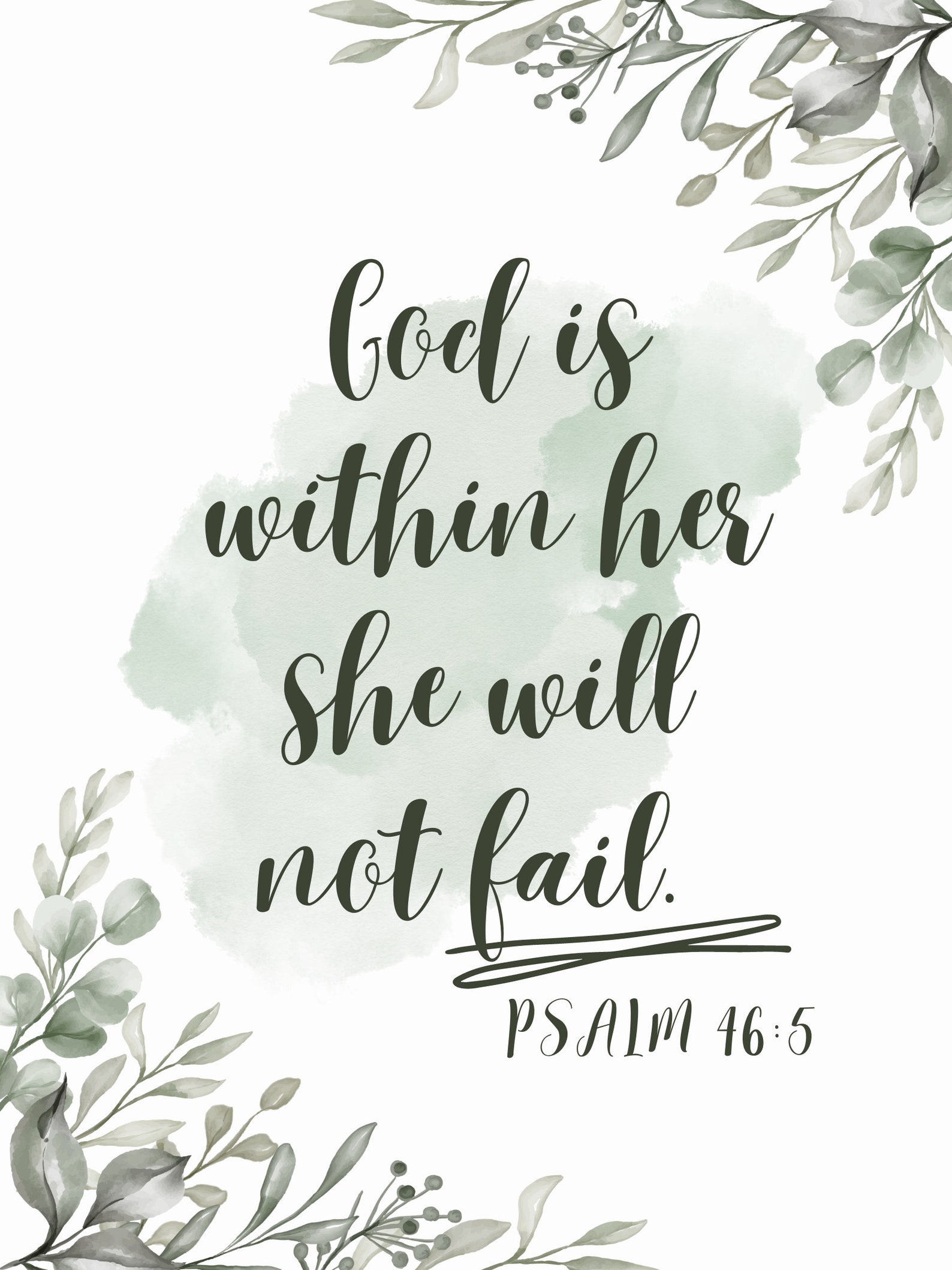 Bible Verse Psalm 46:5 Printable Bedroom Decor Living Room Decor - Etsy