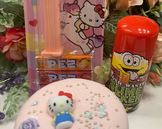Butter Slime Gift Set, Hello Kitty Scented Hand Made Slime Gift Set ...