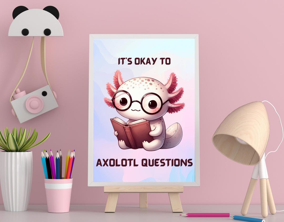 Axolotl Questions Digital Download Art Print. Axolotl Lovers Digital ...
