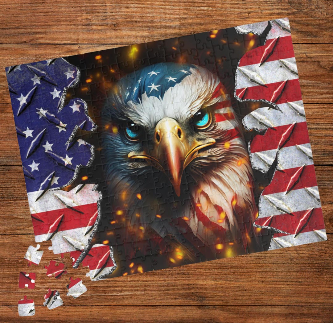 Patriotic American Flag Puzzle/4th of July Puzzle/ Memorial Day Jigsaw ...