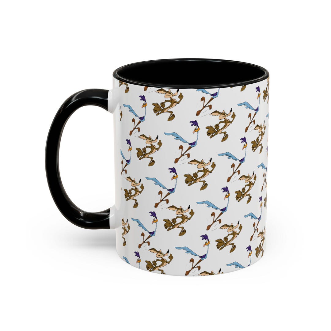 Wylie Coyote Road Runner Chase Pattern Coffee Mug, Nostalgia Accent Cup ...