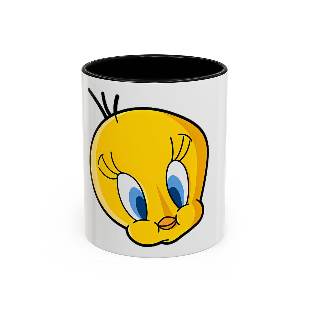 Tweety Bird Face Coffee Mug, Classic Nostalgia Accent Cup, Cartoon ...