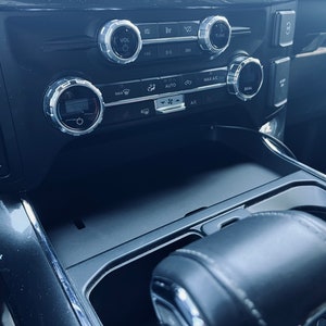 Flat Black F150 Cubby Shelf for 14th Gen Ford Trucks Console Organizer ...