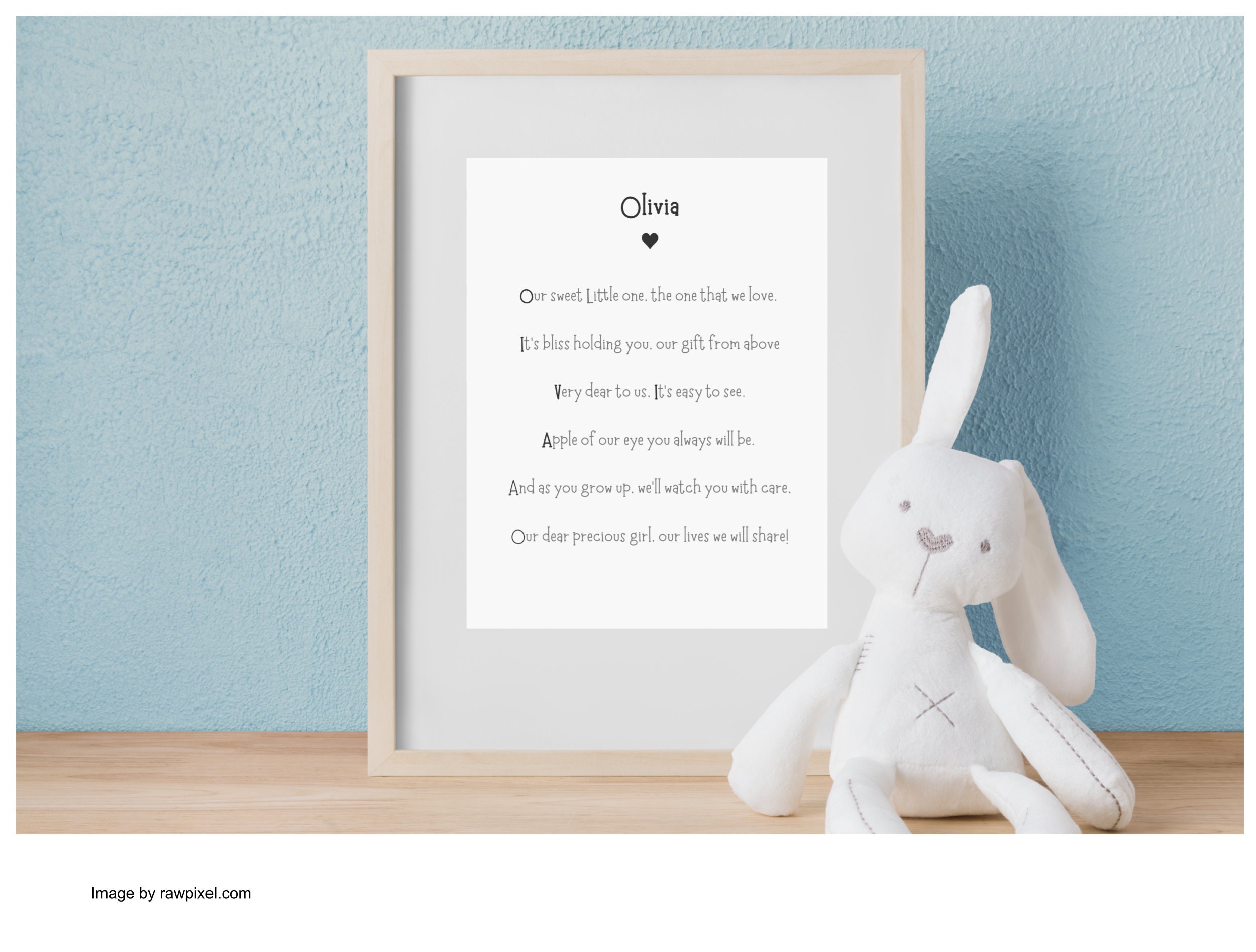 Personalized Name Poem OLIVIA Nursery Baby Shower Gift Digital - Etsy