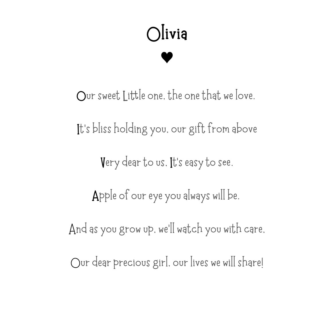 Personalized Name Poem WRITTEN FOR YOU Nursery Baby Shower Gift Digital ...