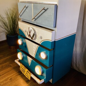Hand Painted Vintage Dresser- Restored Vintage Dresser, Hippie Bus ...