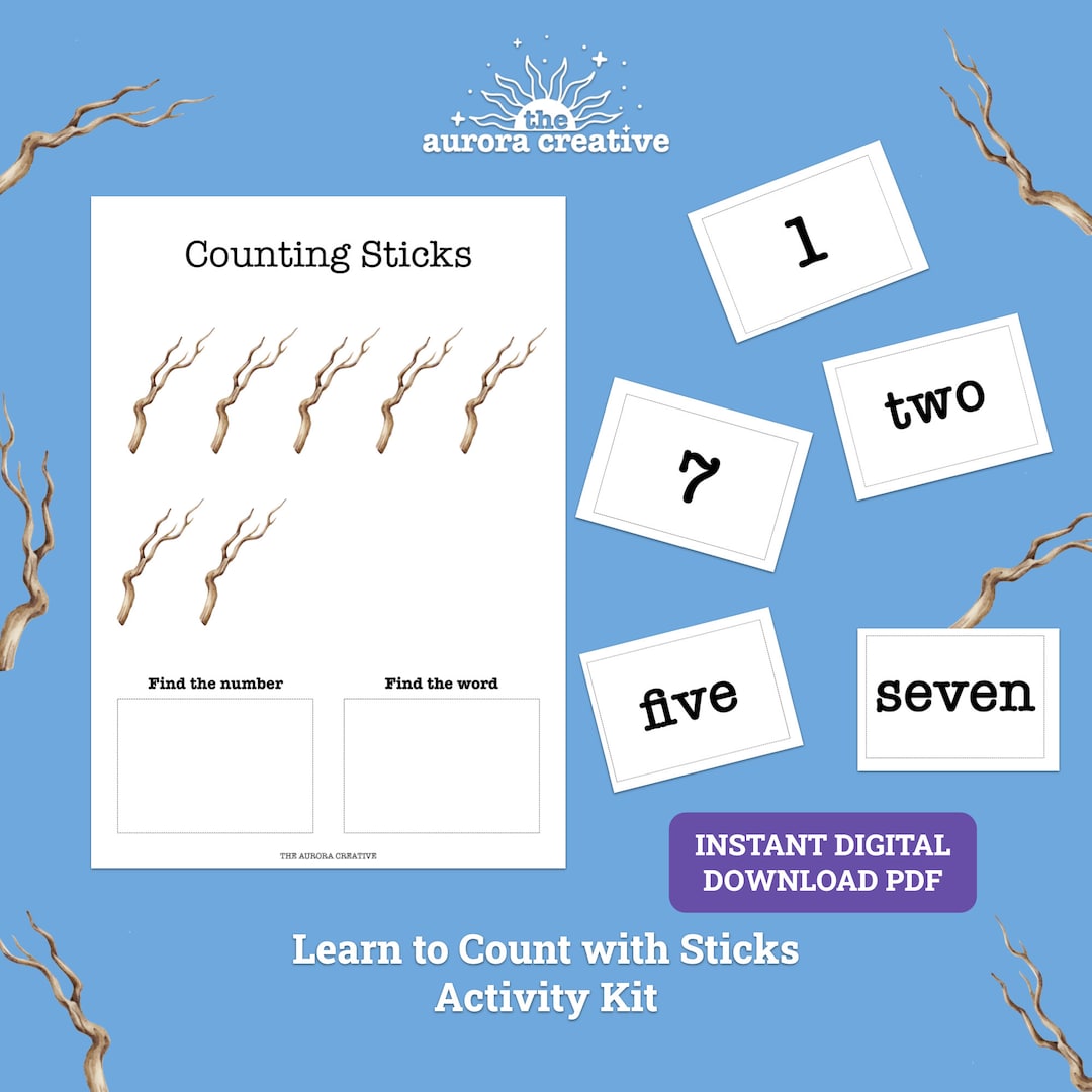 Counting Activity With Sticks Pre-school Math Toddler - Etsy