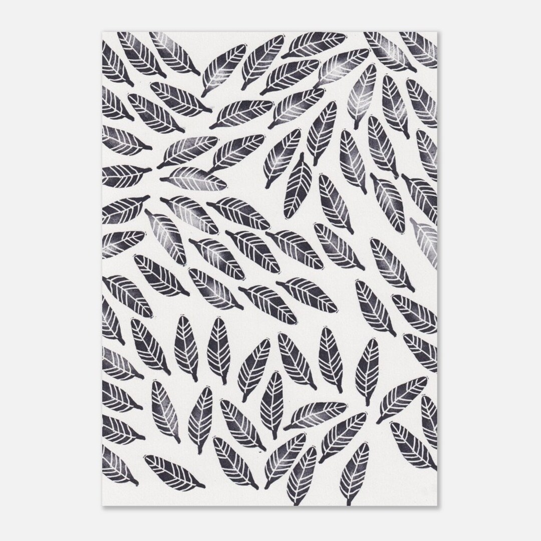 Mini Feathers Wall Art black and White Available Framed or Unframed ...