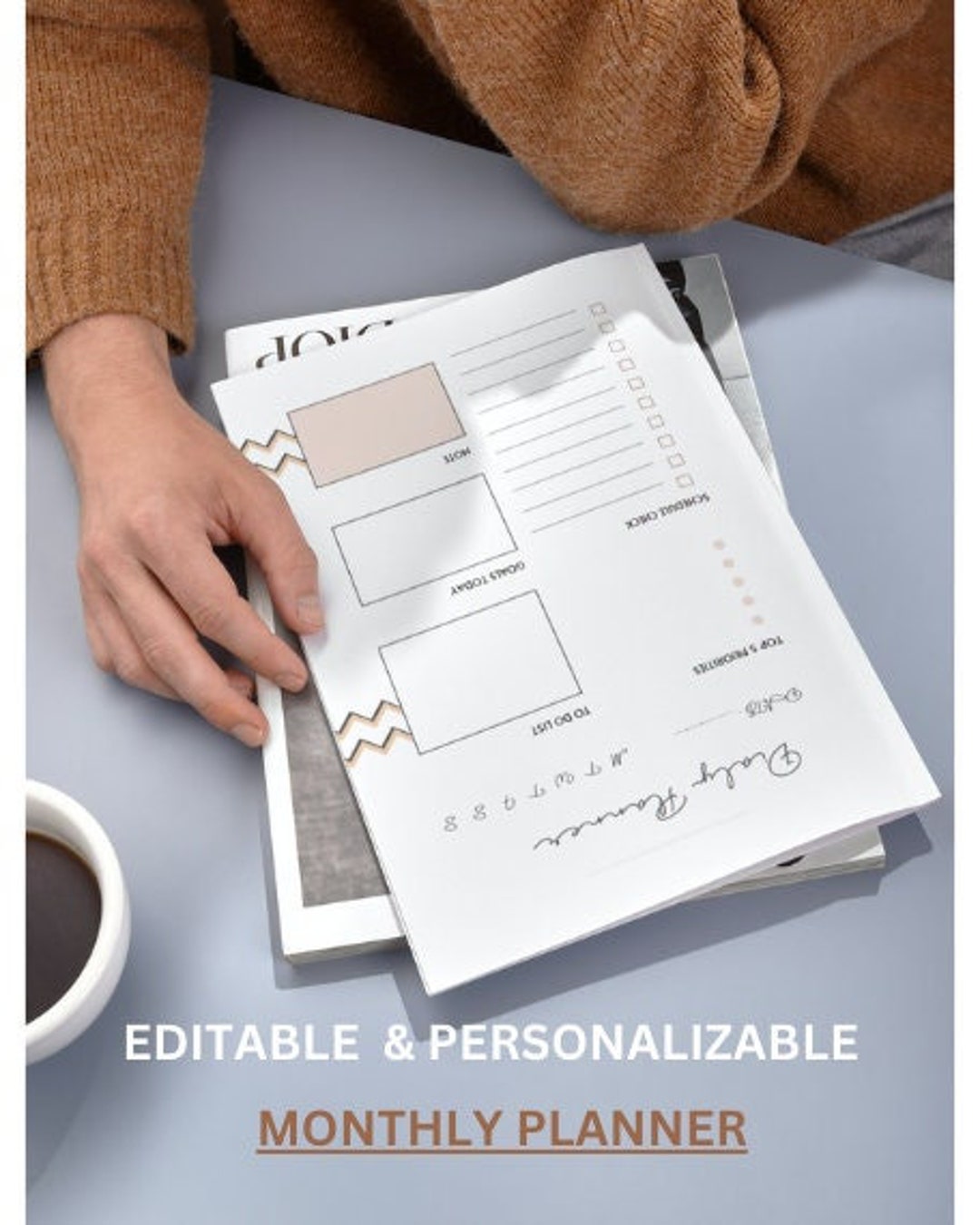 Weekly Planner Printable Editable CANVA Organizer Layout Customized ...