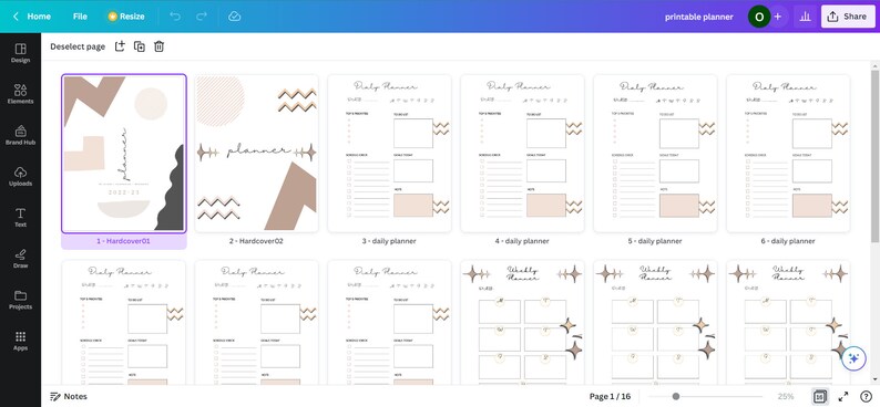 Weekly Planner Printable Editable CANVA Organizer Layout Customized ...